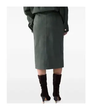 Liu Jo Long Suede Wrap Skirt With Button Detail