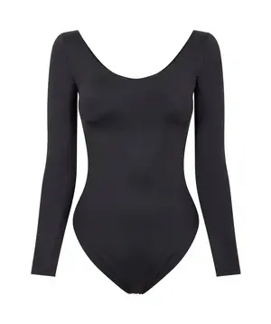 Balenciaga Long Sleeve Stretch Jersey Bodysuit