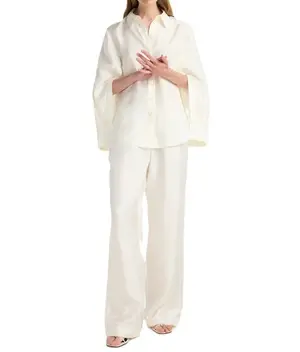 RÓHE Satin Open-sleeve Detailed Shirt - No