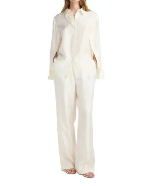 RÓHE Satin Open-sleeve Detailed Shirt