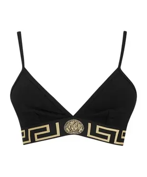 Versace Logo Bra - Black