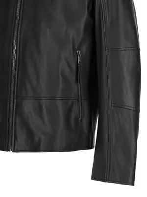 Hugo Boss Hugo Stand-collar Leather Jacket