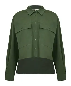 Max Mara Carter Long-sleeve Plain Shirt - Green