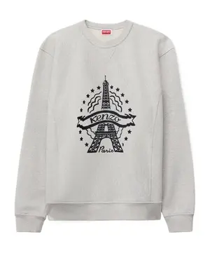 Kenzo Eiffel Tower Design Sweatshirt - Light Gray
