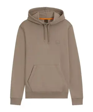 Hugo Boss Wetalk Logo Patch Hoodie - Brown