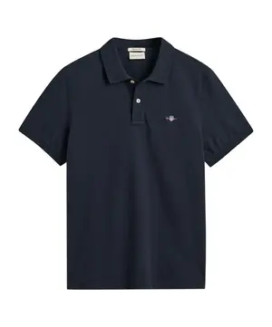 Gant Logo Short Sleeve Polo Shirt - Black