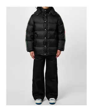 Gucci Logo Jacquard Webbing Down Jacket