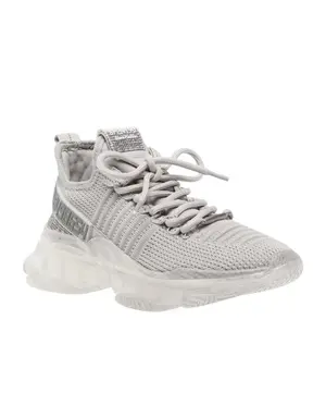 Steve Madden Maxilla Low-top Runners With Metallic Detailing - Gray