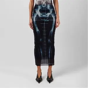 JEAN PAUL GAULTIER Skeleton Print Maxi Skirt