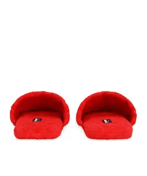 Dolce & Gabbana Logo Jacquard Slides - Red