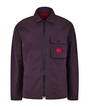 Hugo Boss Hugo Emmond Cotton Long Sleeve Zip Overshirt - Black