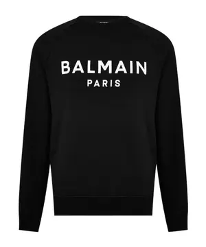 Balmain Print Logo Cotton T-shirt - Black