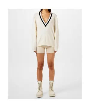 Hugo Boss Color-block Striped V-neck Knit Sweater