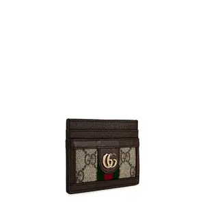 Gucci Logo Canvas Ophidia Card Case Holder