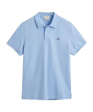 Gant Logo Short Sleeve Polo Shirt - Blue