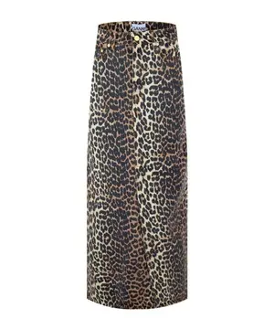 GANNI Leopard Print Maxi Skirt