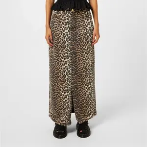 GANNI Leopard Print Maxi Skirt
