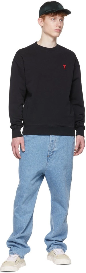 AMI Paris Logo Embroidered Crewneck Sweatshirt