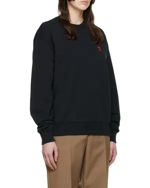 AMI Paris Logo Embroidered Crewneck Sweatshirt