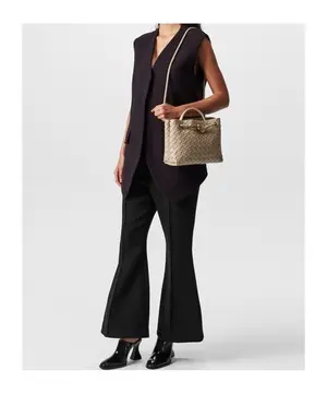 Bottega Veneta Embossed Flared Casual Trousers