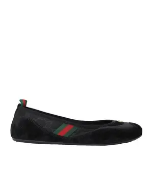 AQUAZZURA Ballet Flats With Web Stripe Detail
