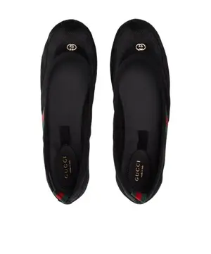 AQUAZZURA Ballet Flats With Web Stripe Detail