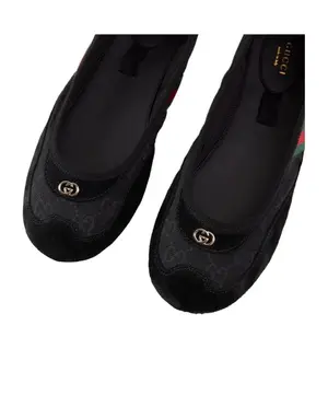 AQUAZZURA Ballet Flats With Web Stripe Detail