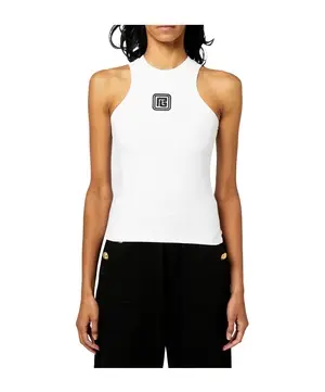 Balmain Fitted Vest With Pb Logo