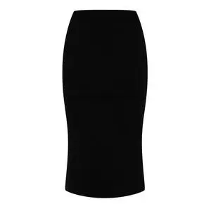 Alessandra Rich Knit Midi Skirt With Gold Button Embellishments