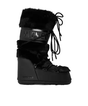 Moon Boot Moon Boot Icon Faux Fur Lace-Up Boots Black