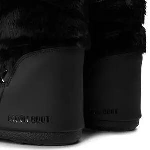 Moon Boot Icon Faux Fur Lace-up Boots - Black