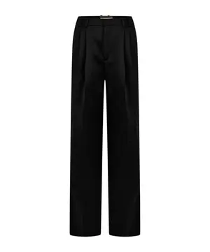 Saint Laurent Wide Leg Pleated Trousers