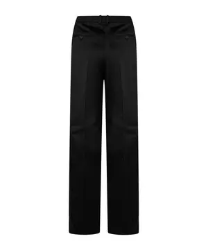 Saint Laurent Wide Leg Pleated Trousers
