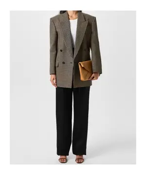 Saint Laurent Wide Leg Pleated Trousers