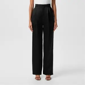 Saint Laurent Wide Leg Pleated Trousers