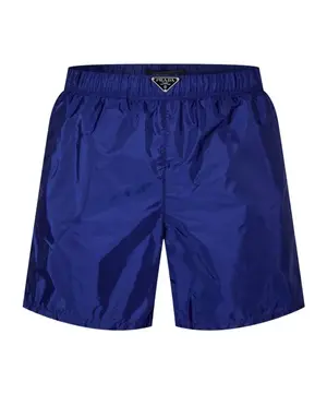 Prada Logo Swim Shorts - Blue