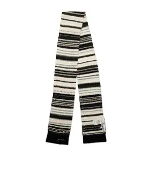 GANNI Striped Medium-thickness Scarf - Black