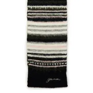 GANNI Striped Medium-thickness Scarf