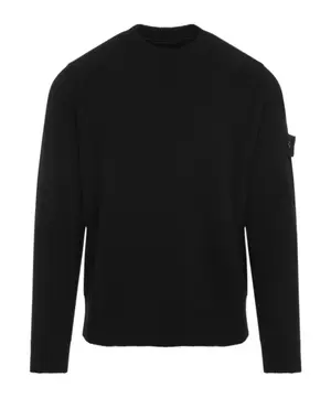 Stone Island Logo-patch Crewneck Jumper - Black