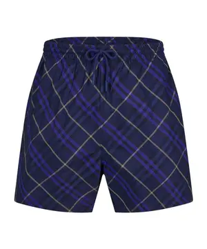 Burberry Checked Swimming Trunks - Black