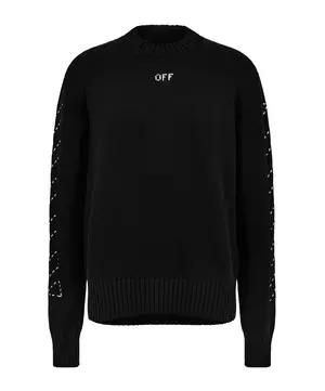 Off-White Zipper Knitted Sweater - Black