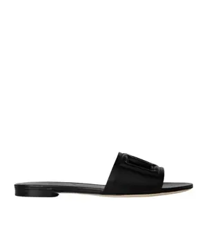 Dolce & Gabbana Cut-out Logo Slides - Black