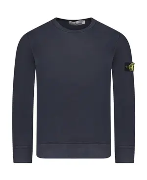 Stone Island Logo Patch Crewneck Sweatshirt - Blue