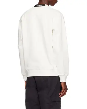 C.P. COMPANY Diagonal Raised Fleece Crewneck Lens Sweatshirt
