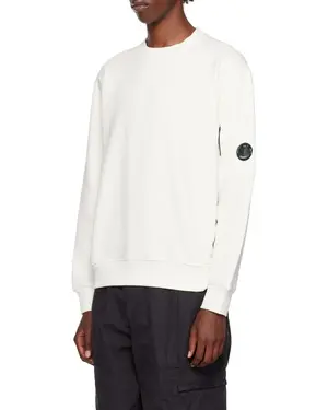 C.P. COMPANY Diagonal Raised Fleece Crewneck Lens Sweatshirt