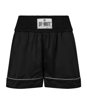Off-White Satin Logo-patch Shorts - Black