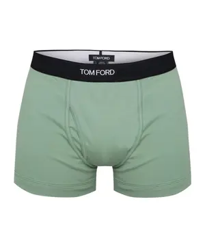 TOM FORD Logo Cotton Boxer Briefs - Green