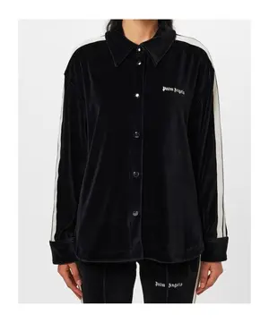 Palm Angels Long Sleeve Jacket With Logo And Side Stripes