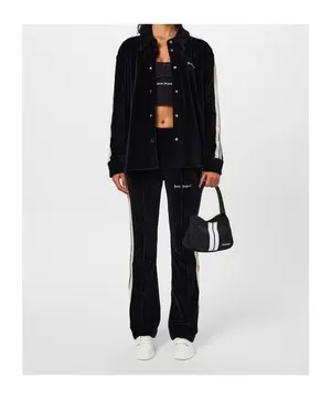 Palm Angels Long Sleeve Jacket With Logo And Side Stripes