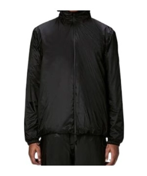 Rains Zipper Hooded Cotton Jacket - Black